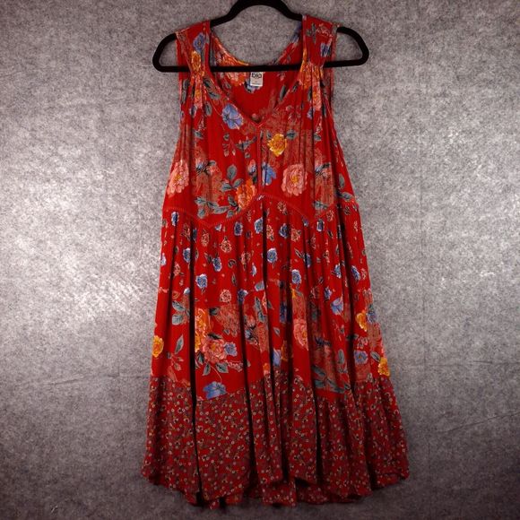 Bila | Dresses | Bila Dress Womens Large Red Blue Floral Swing ...